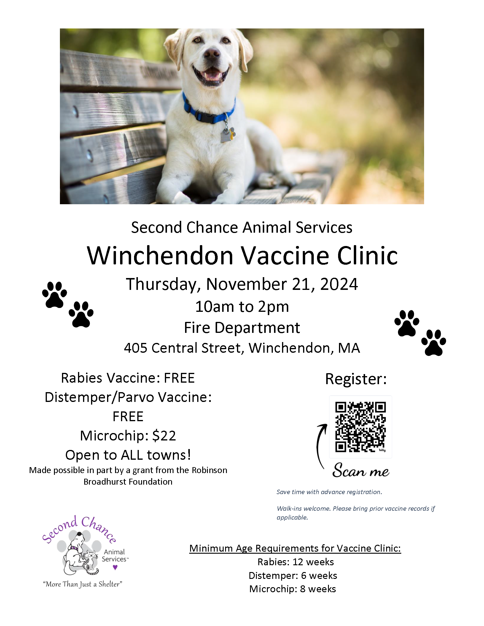 Vaccine Clinics - Second Chance Animals